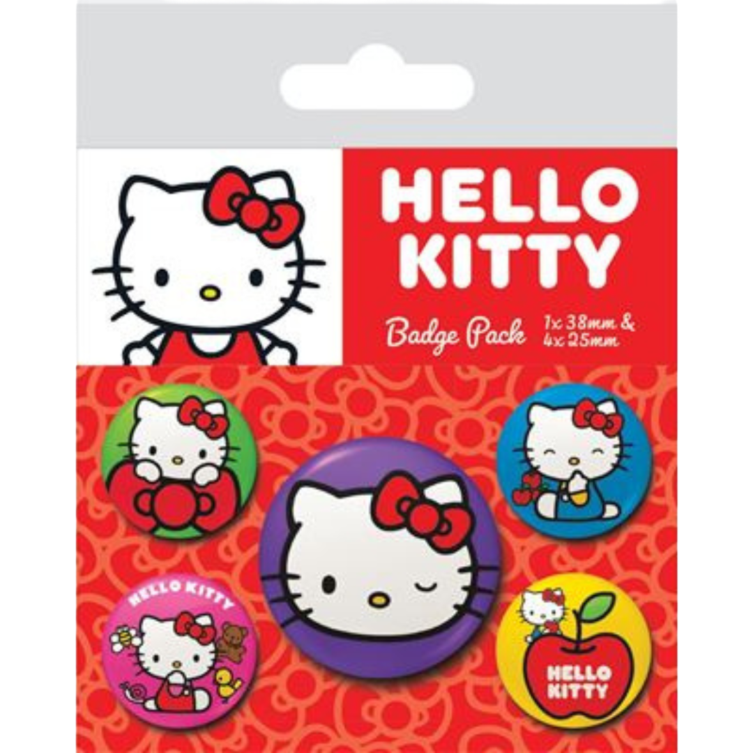 HELLO KITTY (COLOURFUL POSES) BADGE PACK – Mystery Ninja